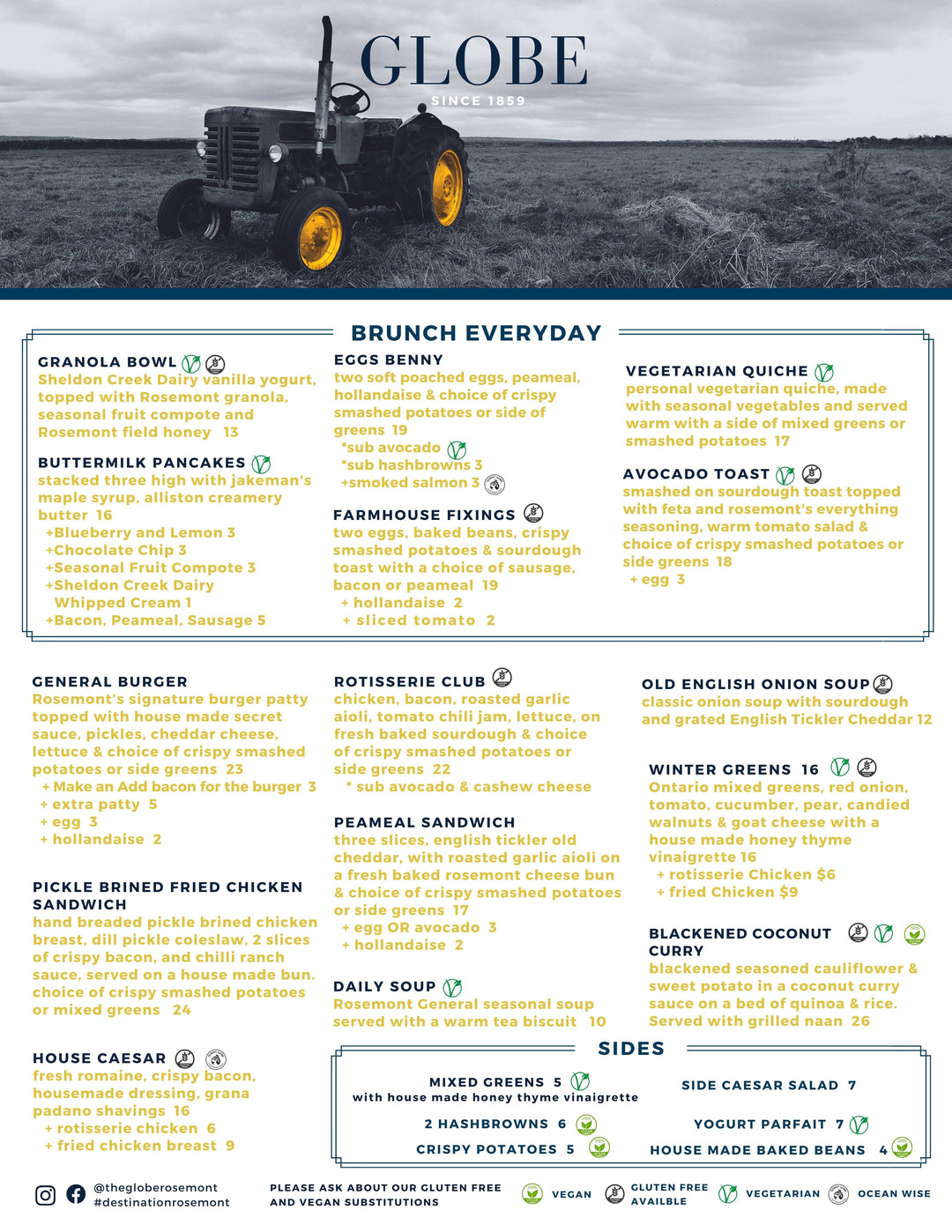 The Globe Menus – Rosemont General Store and Kitchen